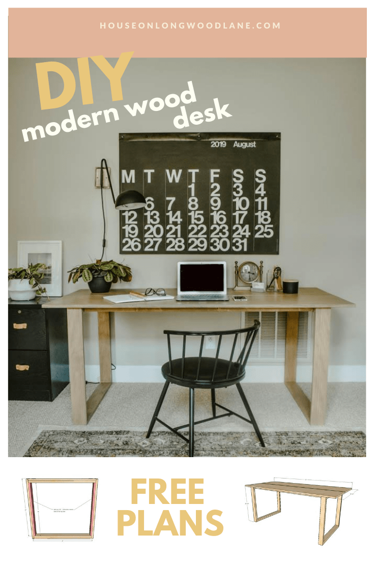 DIY Modern Wood Desk - House On Longwood Lane
